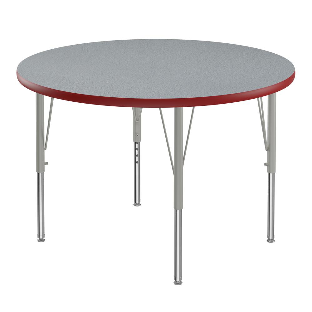 Correll Deluxe High-Pressure Top Activity Tables, 42x42" ROUND GRAY GRANITE, SILVER MIST ...