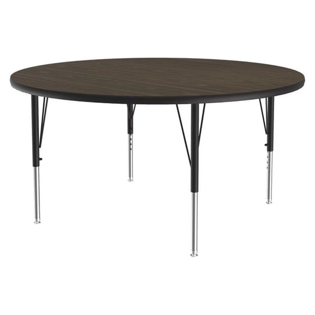 Correll Deluxe High-Pressure Top Activity Tables, 42x42", ROUND, WALNUT ...
