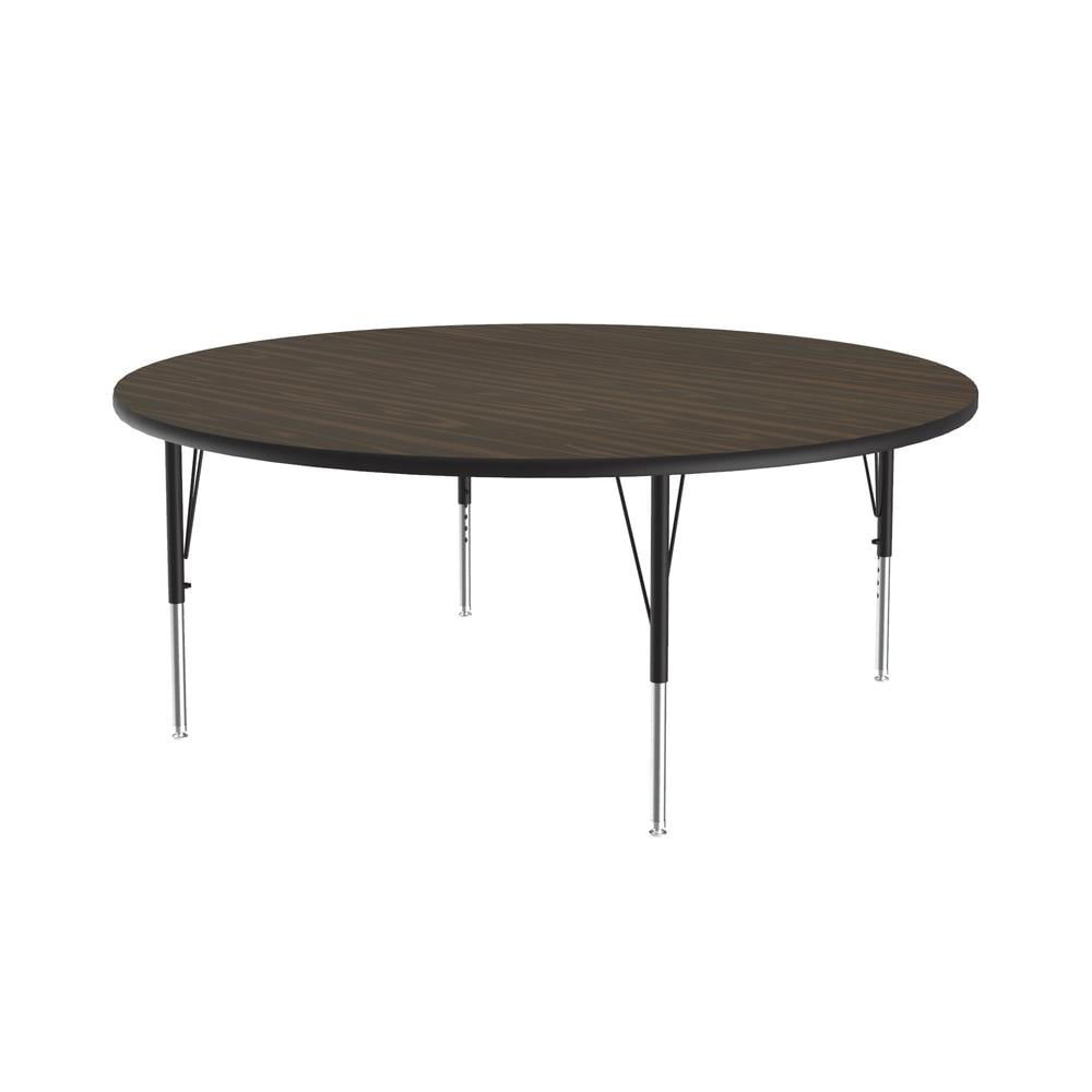 Correll Deluxe High-Pressure Top Activity Tables, 60x60", ROUND, WALNUT, BLACK/CHROME - Walmart.com
