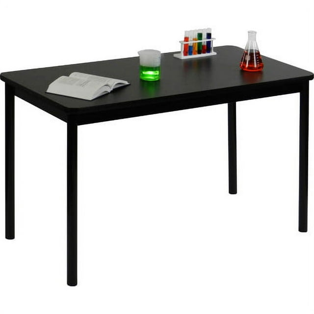 Correll 24"W x 72"D Deluxe High Pressure Lab Table in Black Granite ...