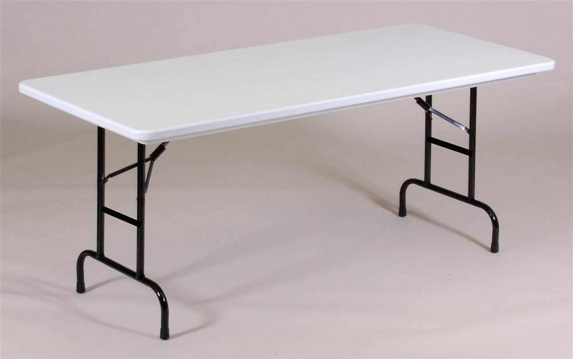 Correll Plastic Resin Folding Table with Adjustable Height in Gray ...