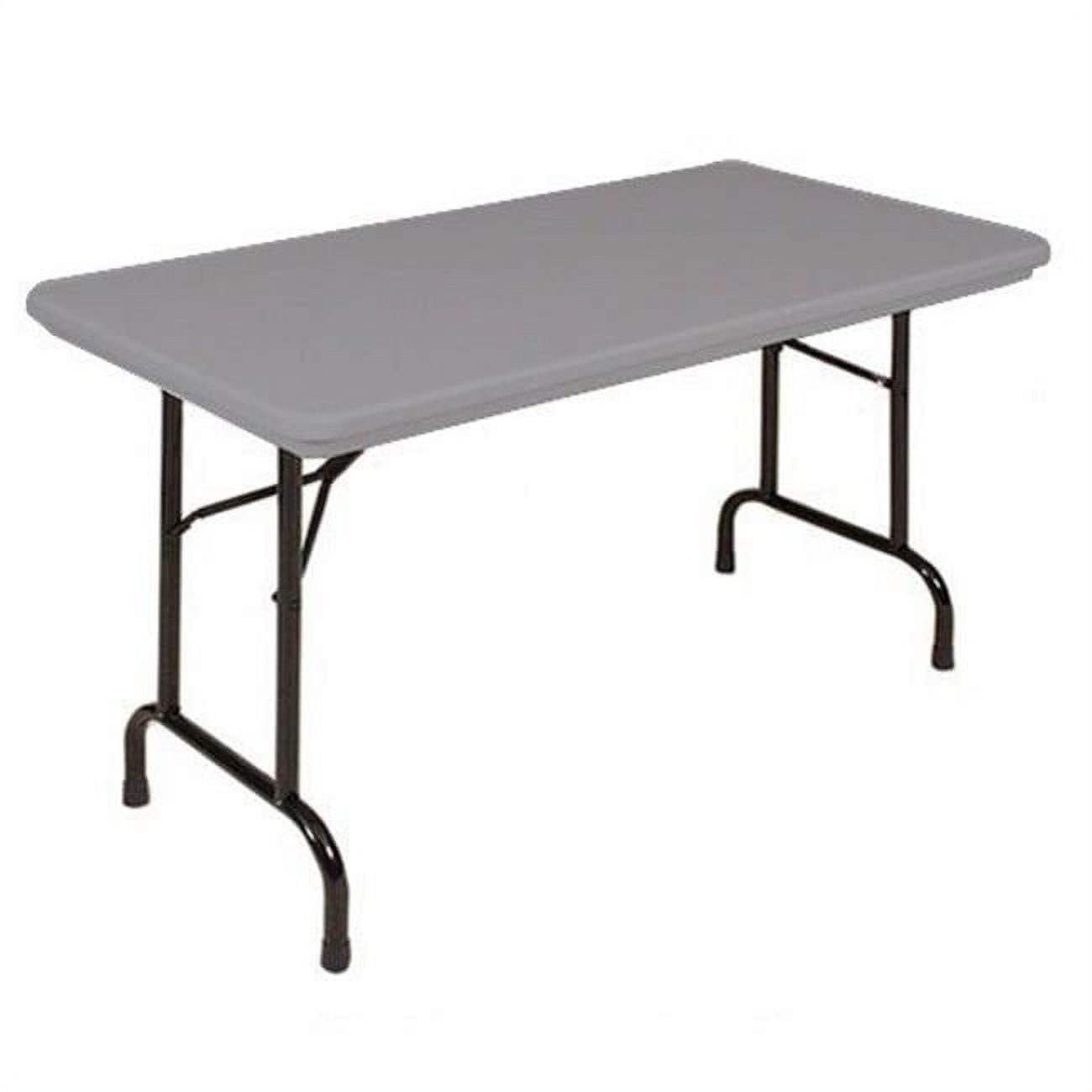 29"H Heavy-Duty Tamper-Resistant Plastic Folding Table in Mocha Granite ...