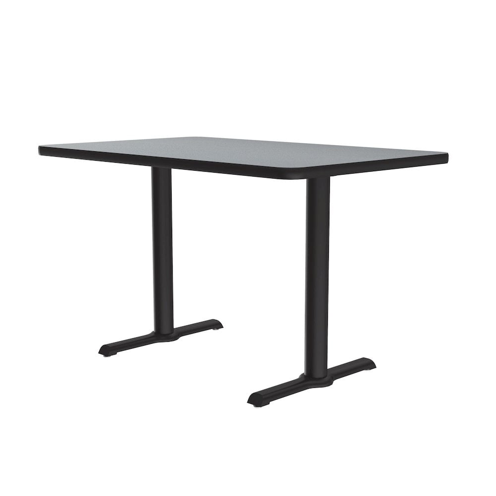 Cafe and Breakroom Table w T-Bases in Red (30 in. x 60 in./Gray Granite ...