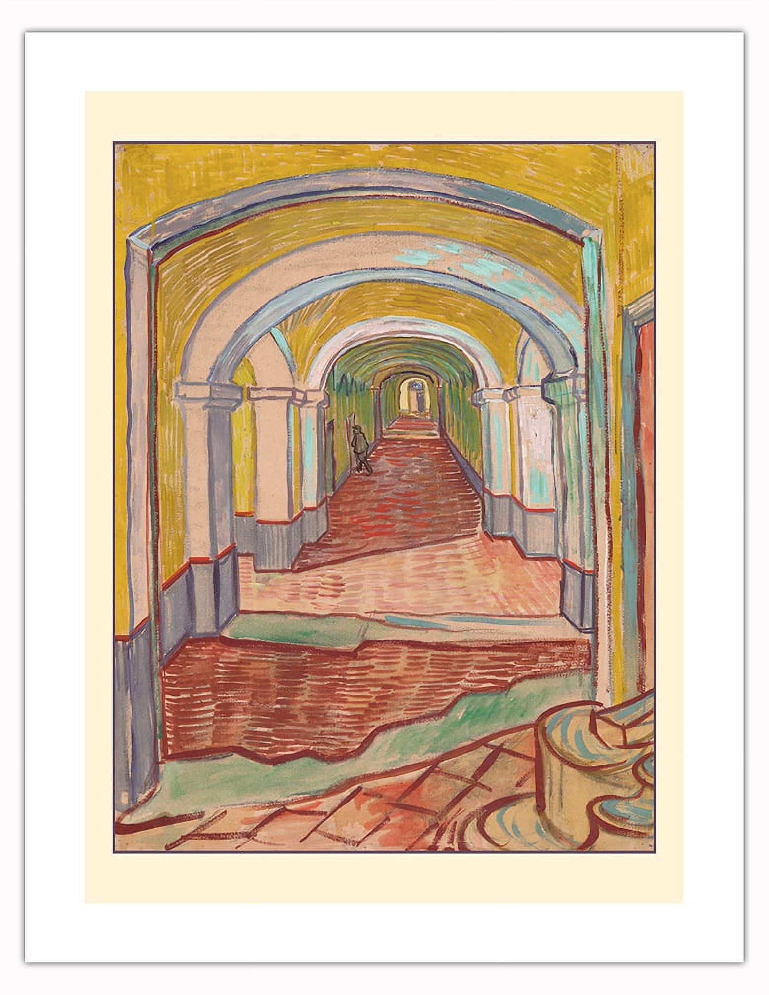 Corridor in the Asylum - Saint-Paul-de-Mausole Monastery - From an ...