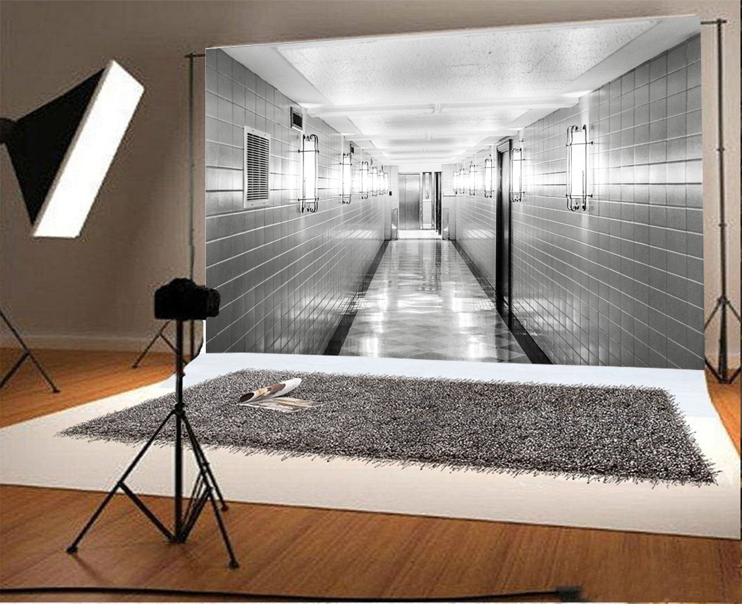Corridor Backdrop 7x5ft Door Marble Floor Photography Background Photos ...