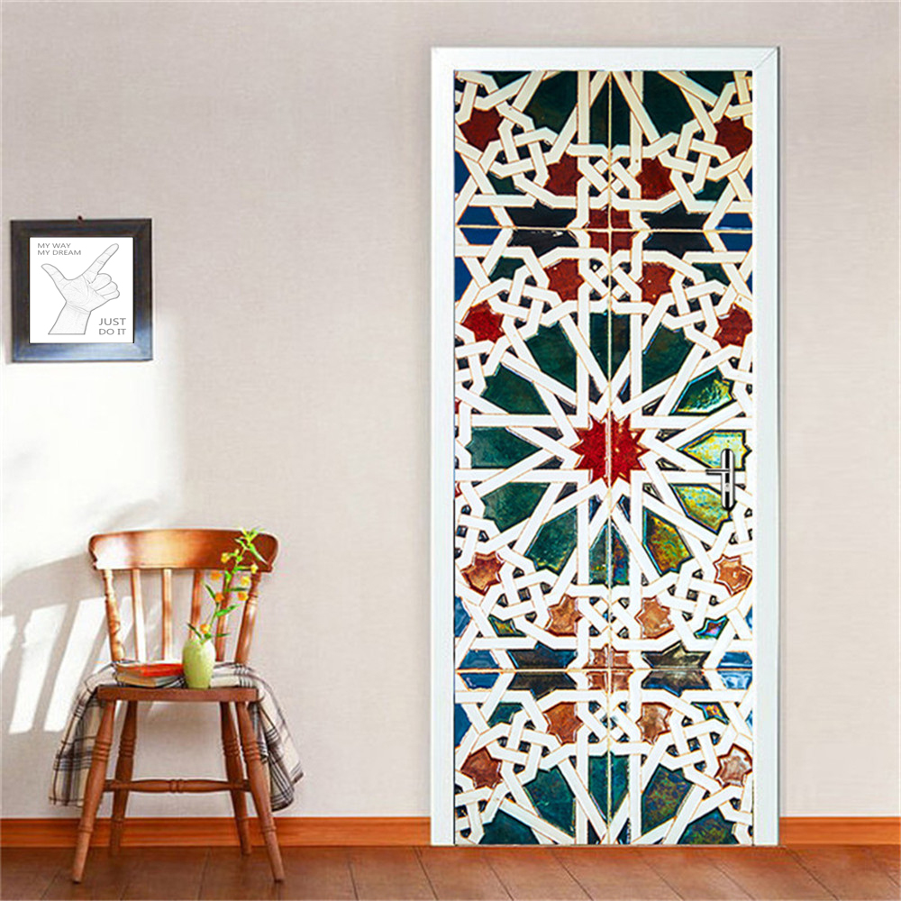 Corridor Bedroom Wall ration House Renovation Door Sticker Modern Life ...