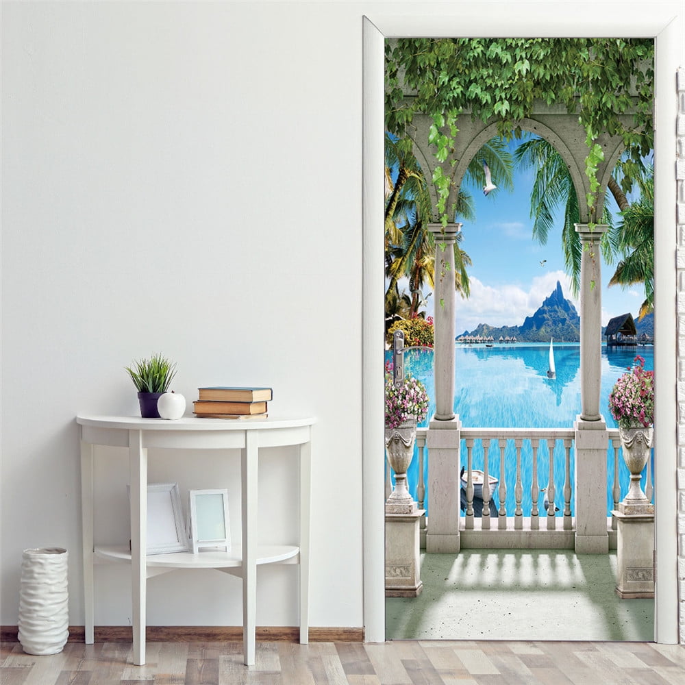 Corridor Bedroom Wall ration House Renovation Door Sticker Modern Life ...