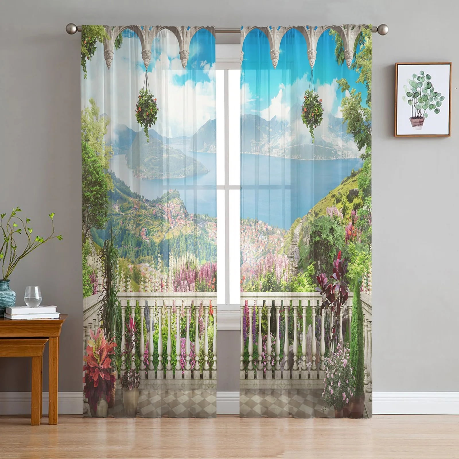 Corridor Dream Flowers Tulle Curtain Home Office Window Decor Bedroom ...