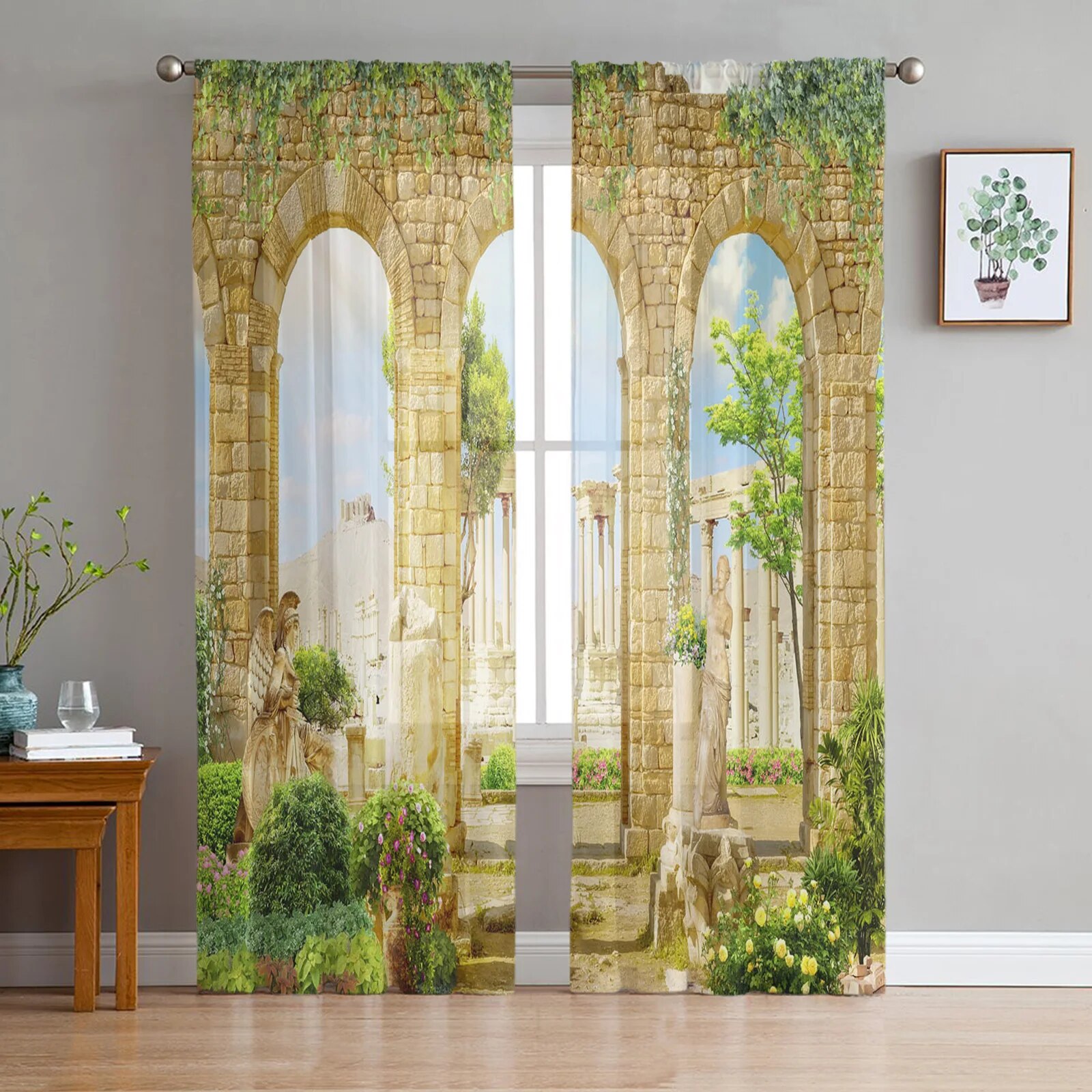 Corridor Dream Flowers Tulle Curtain Home Office Window Decor Bedroom ...