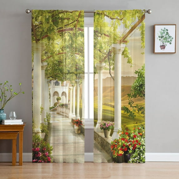 Corridor Dream Flowers Tulle Curtain Home Office Window r Bedroom ...
