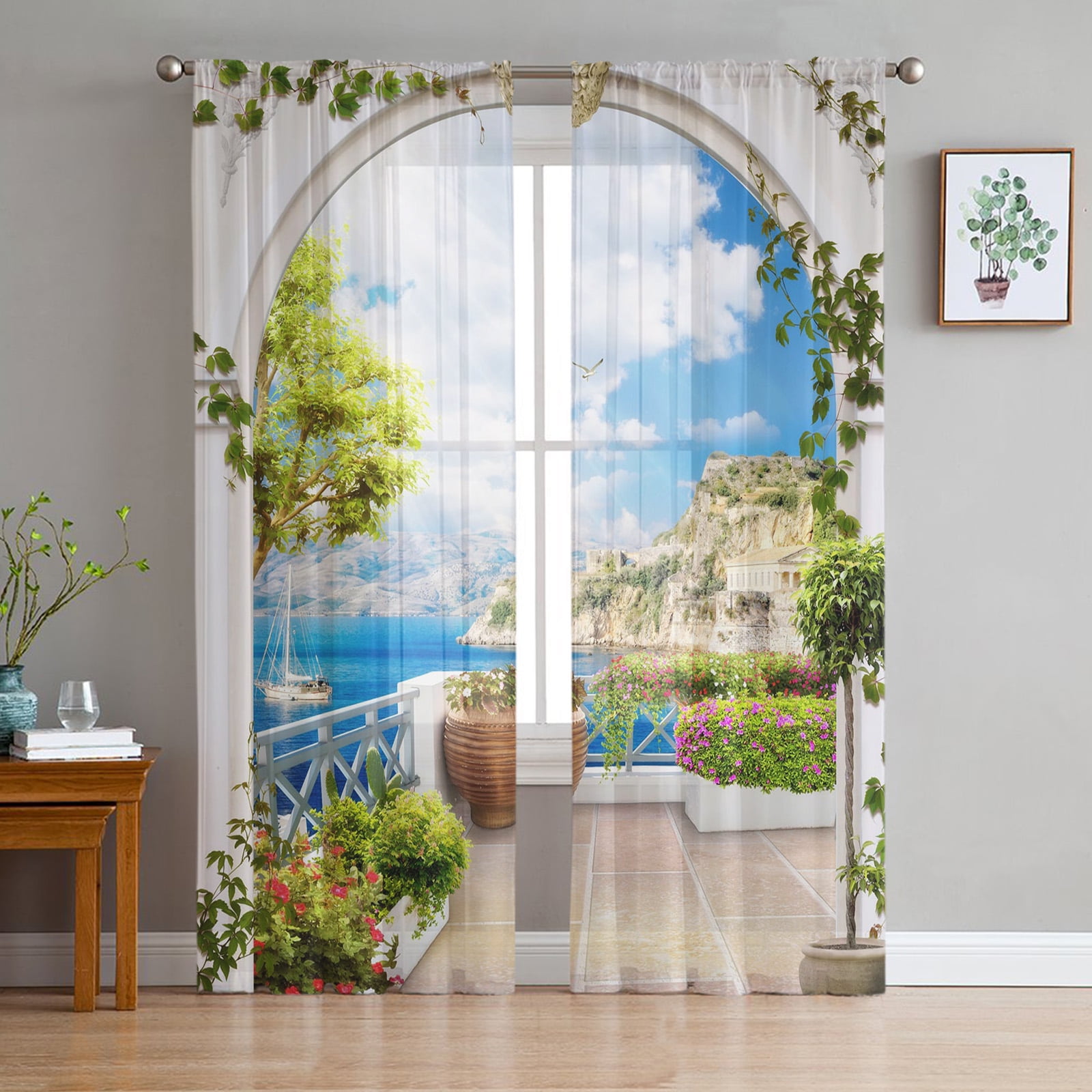 Corridor Dream Flowers Tulle Curtain Home Office Window r Bedroom ...