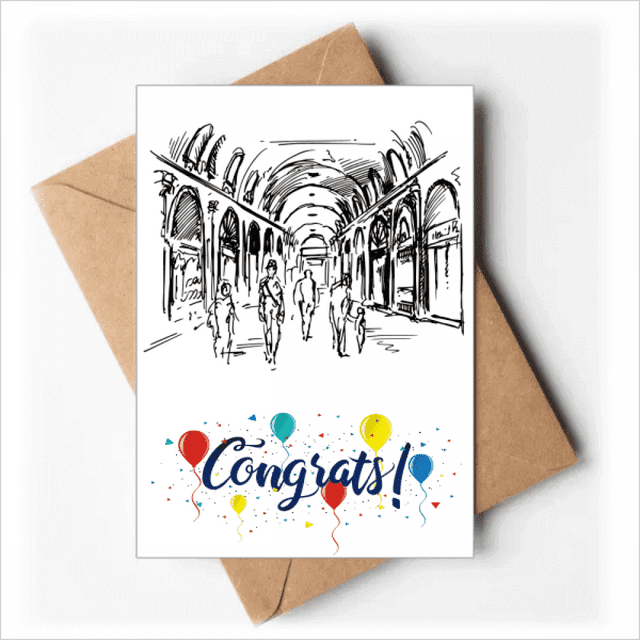 Corridor Landmark Sketch Landscape Wedding Cards Congratulations ...