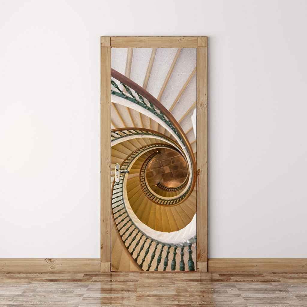 Corridor Landscape Door Sticker Modern Architecture Door Decal ...