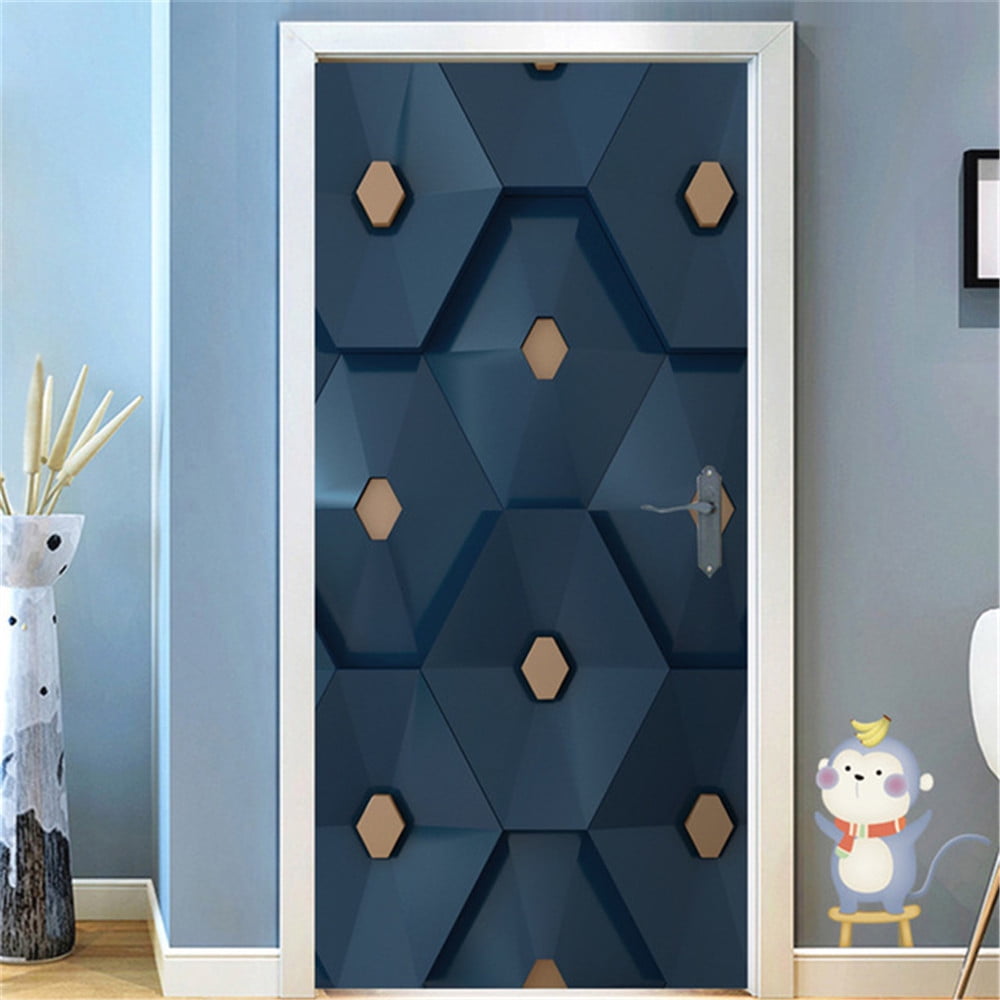 Corridor Modern Door Sticker PVC 3D DIY Self-Adhesive Abstract Fashion ...