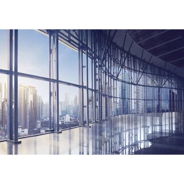 Corridor Modern Office Building French Window Tree View Room Interior ...