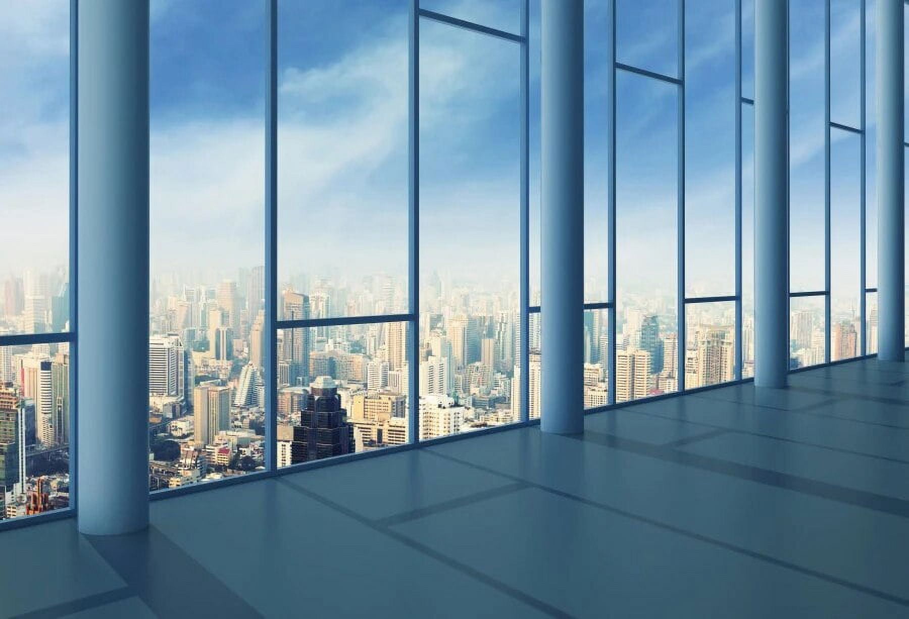 Corridor Modern Office Building French Window Tree View Room Interior ...