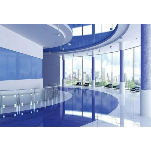 Corridor Modern Office Building French Window Tree View Room Interior ...