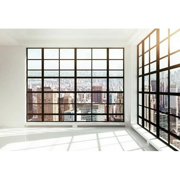 Corridor Modern Office Building French Window Tree View Room Interior ...