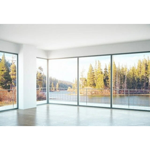 Corridor Modern Office Building French Window Tree View Room Interior ...