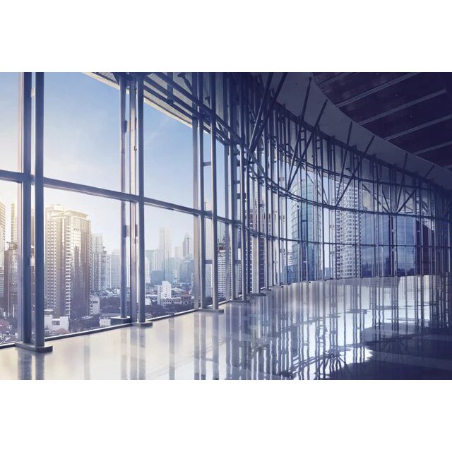 Corridor Modern Office Building French Window Tree View Room Interior ...