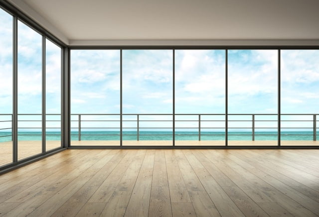 Corridor Modern Office Building French Window Tree View Room Interior ...
