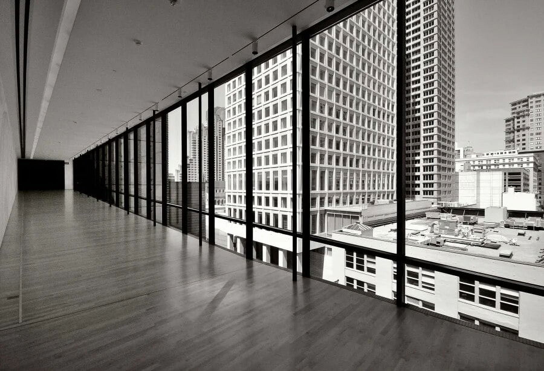 Corridor Modern Office Building French Window Tree View Room Interior ...