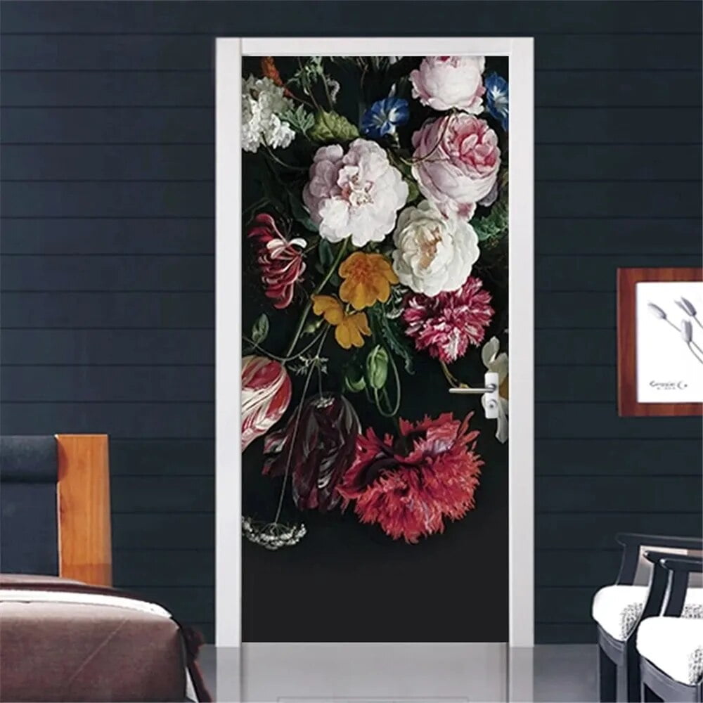 Corridor PVC Door Sticker Modern 3D DIY Abstract Fashion Wallpaper ...