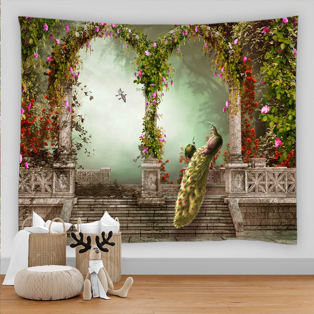 Corridor Scenery Wall Hanging Beautiful Ancient Architecture Print ...