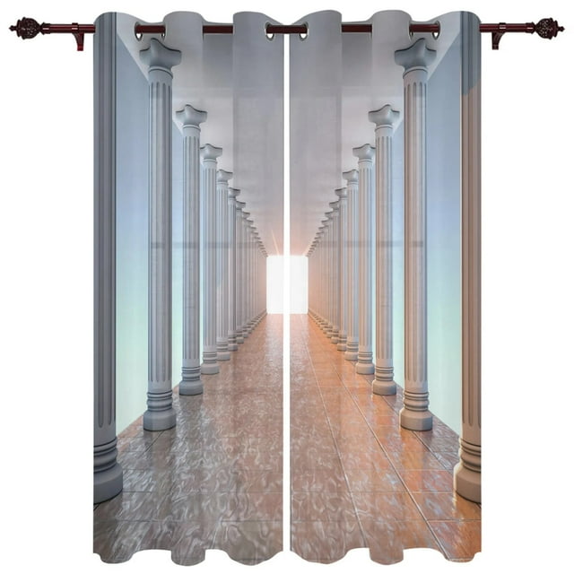 Corridor Stone Pillar Brilliant Large Curtains for Living Dining Modern ...