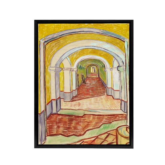 Corridor in the Asylum Van Gogh Vintage Black Framed Canvas Wall Art ...