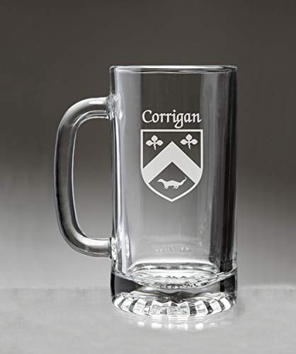 Corrigan Irish Coat of Arms Glass Beer Mug (Sand Etched) - Walmart.com