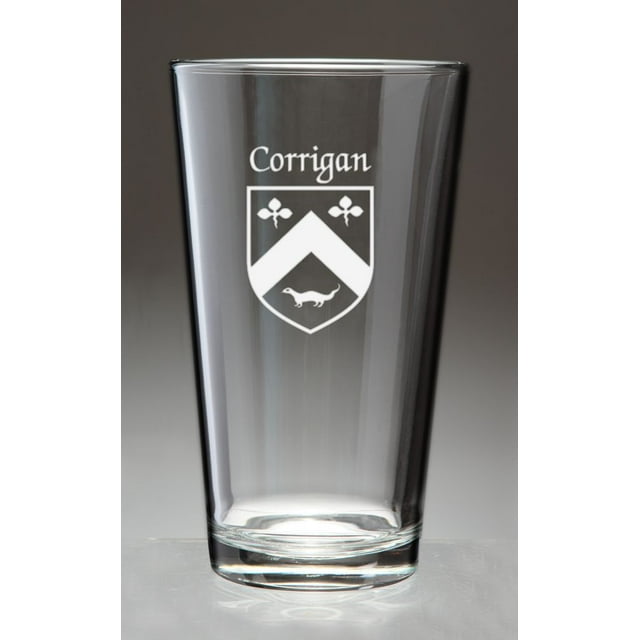 Corrigan Irish Coat of Arms Pint Glasses - Set of 4 (Sand Etched ...