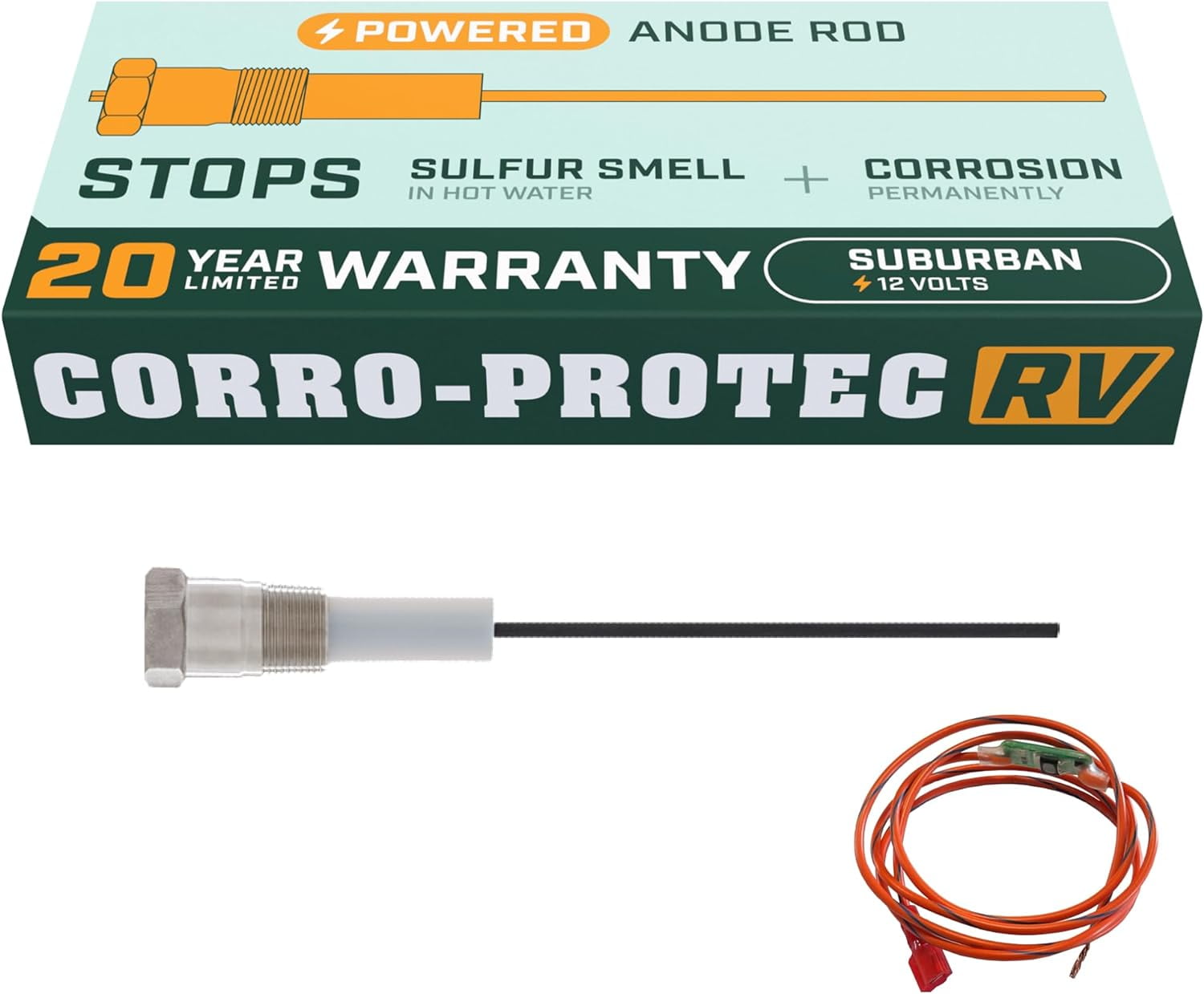 Corro-Protec RV Anode Rod for Suburban Water Heater, 20-Year Warranty ...