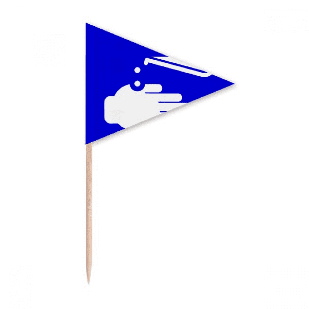 Corrosion Blue Square Warning Mark Toothpick Triangle Cupcake Toppers ...