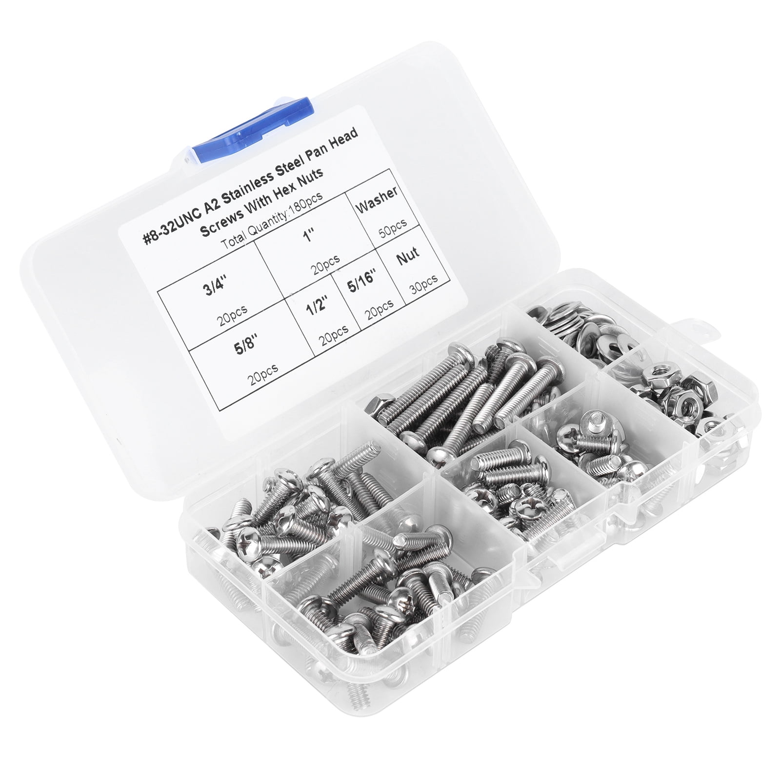 Corrosion Resistant Pan Head Screw Set w/ Nuts Washers, Ideal for Home ...