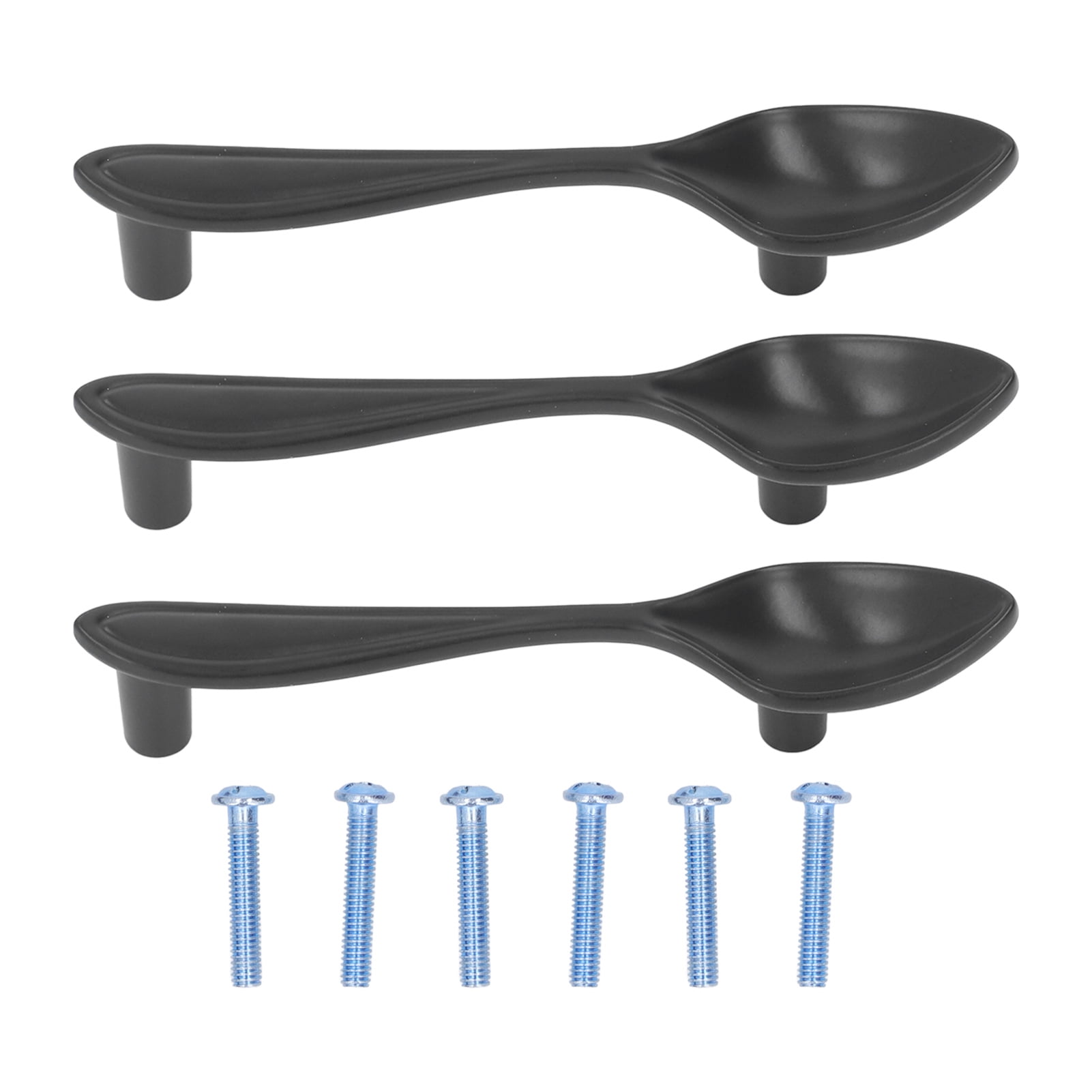 Corrosion Cabinet Handles, 3 Pack, Unique Cutlery Design, Black Finish ...
