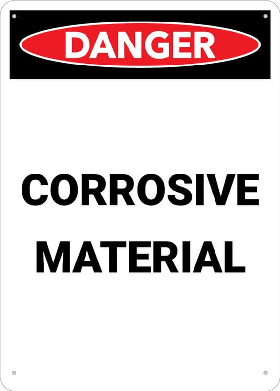 Corrosive Material Portrait Sign Outdoor Metal Sign - 12 X 8 Metal ...