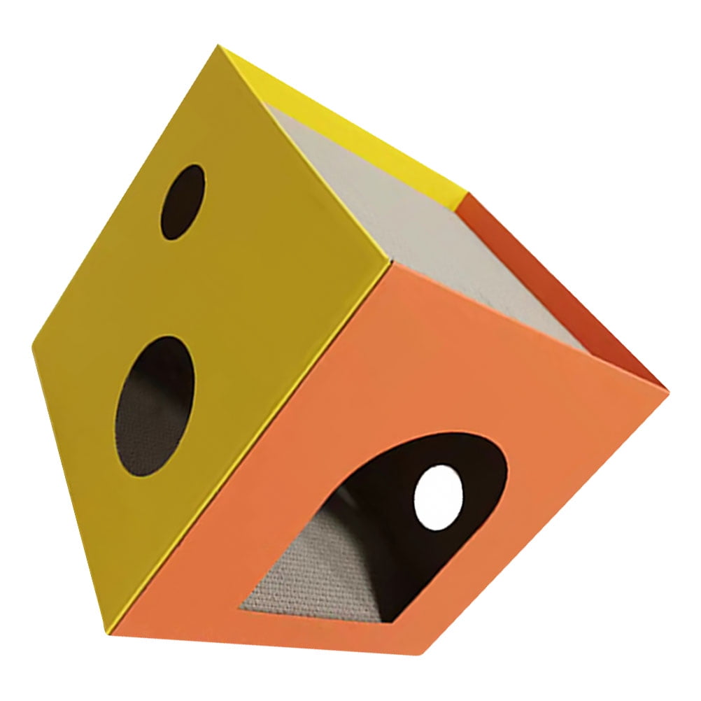 Corrugated Cardboard Cat House Scratching Board Large Cat Cube Indoor Scratcher Bed Cave with ...