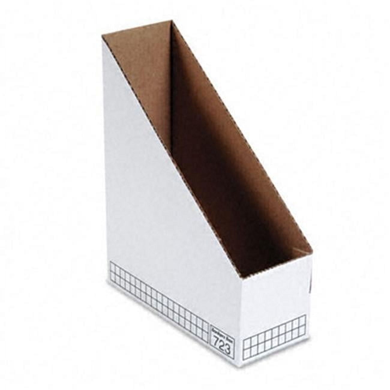 Corrugated Cardboard Magazine File 3-7/8 x 9-1/4 x 11-3/4 White 12/Ctn ...