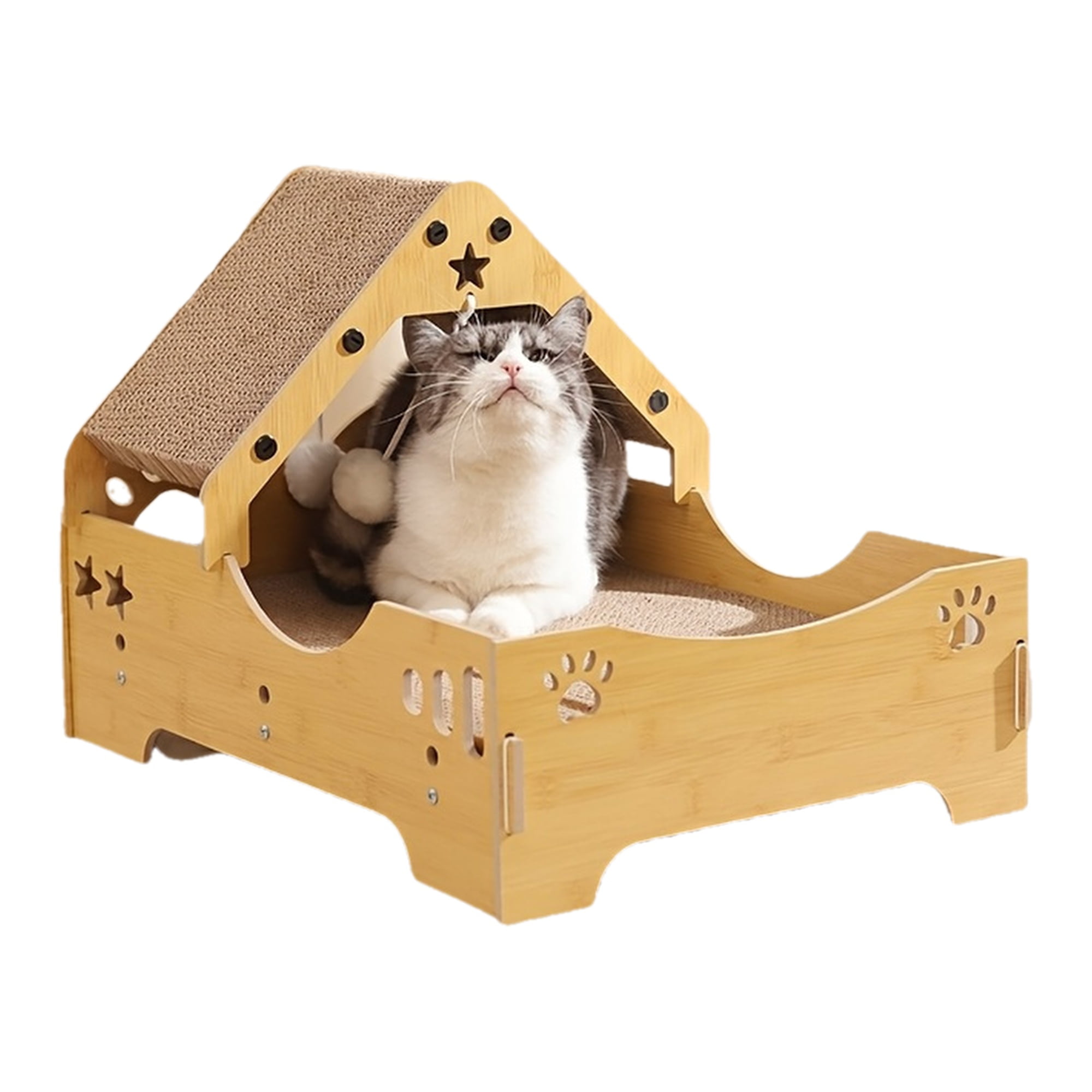 Corrugated Cardboard Material - Plush Area Cat Bed and Scratching ...