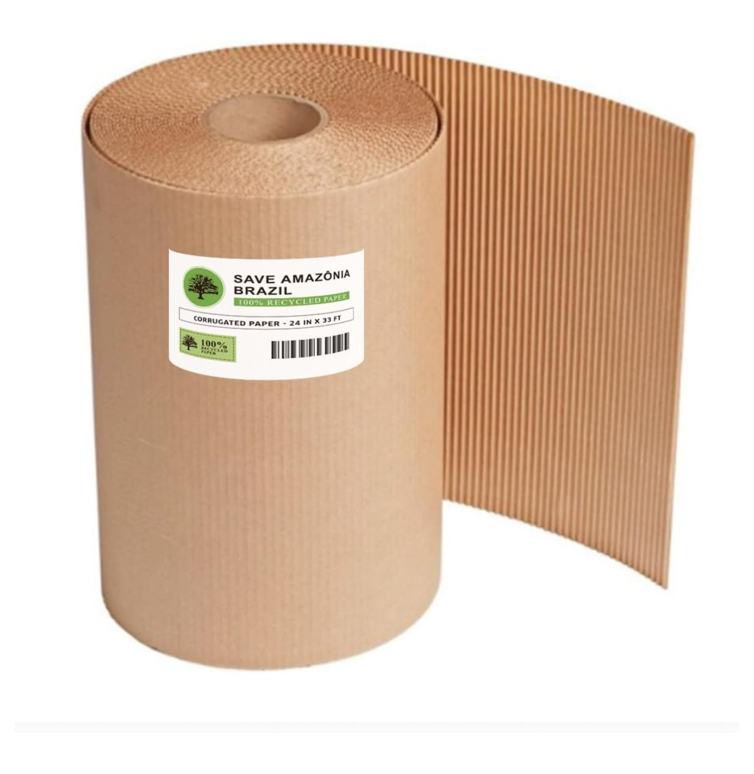 Corrugated Cardboard Roll, 24" x 33', Single Face, A-Flute, , Flexible ...