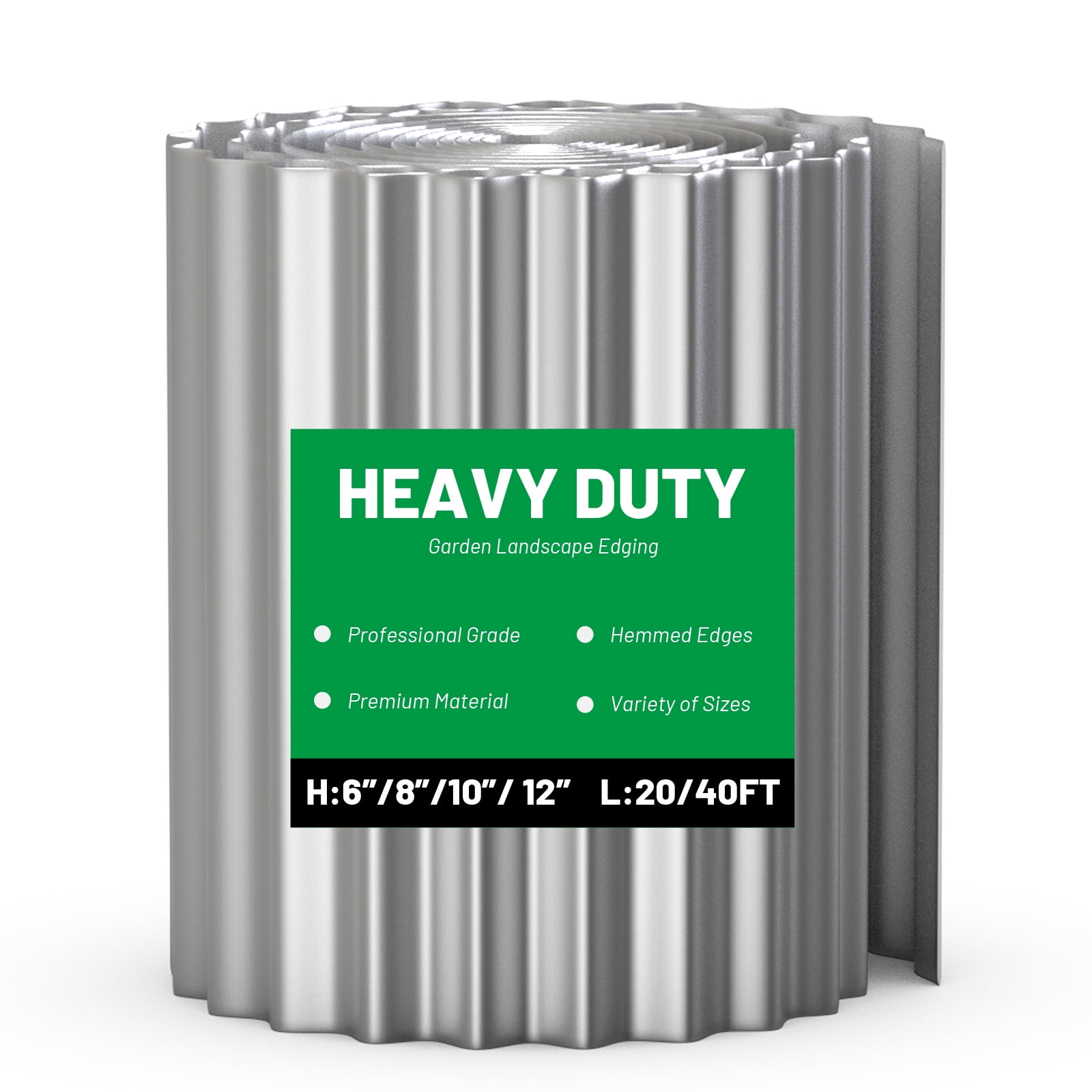 Corrugated Edging,10" x 20' Galvanized Steel Landscape Border,Sturdy ...