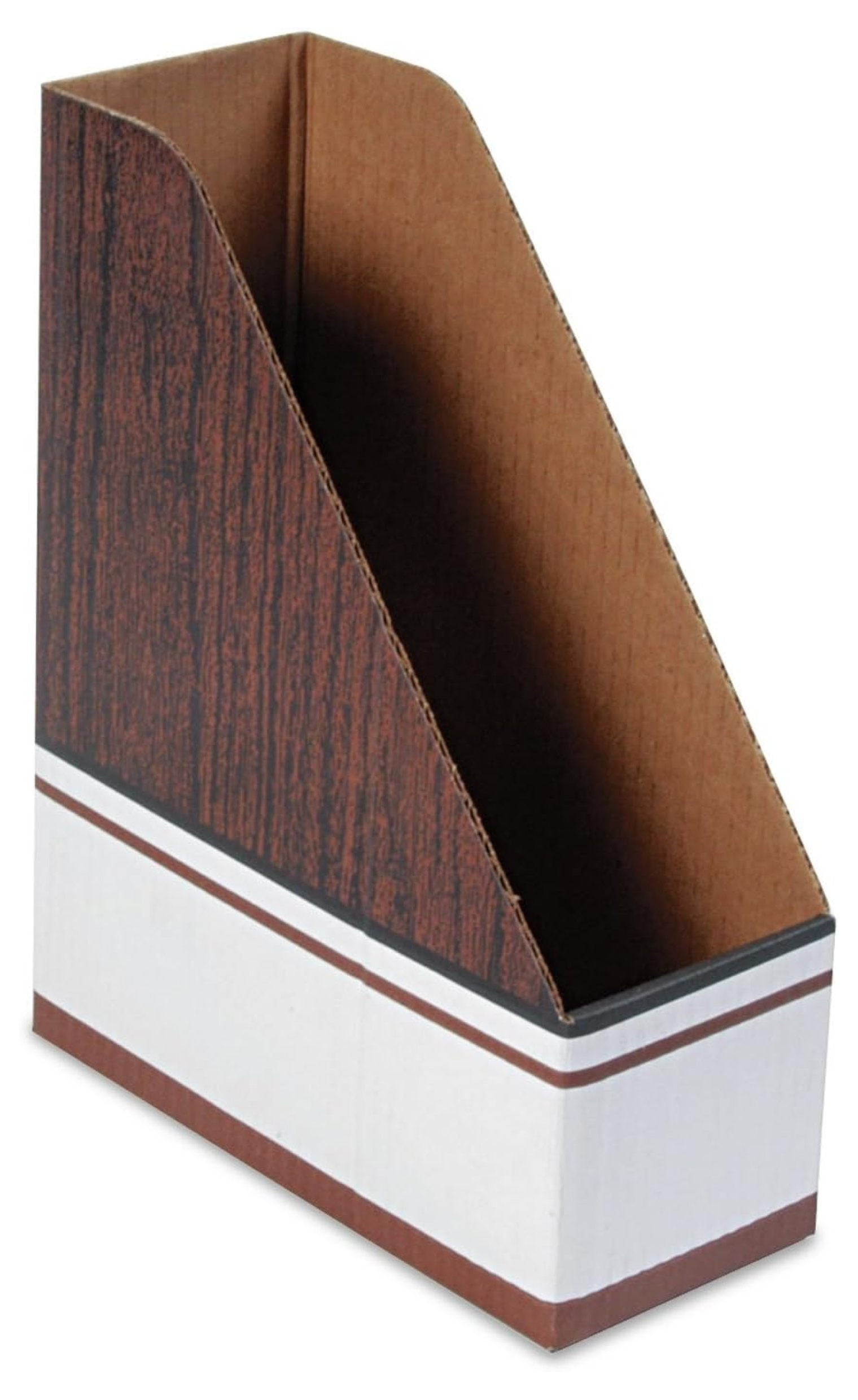 Corrugated Magazine File, 4x9x11.5 Wood Grain - 12 Pack - Desk ...
