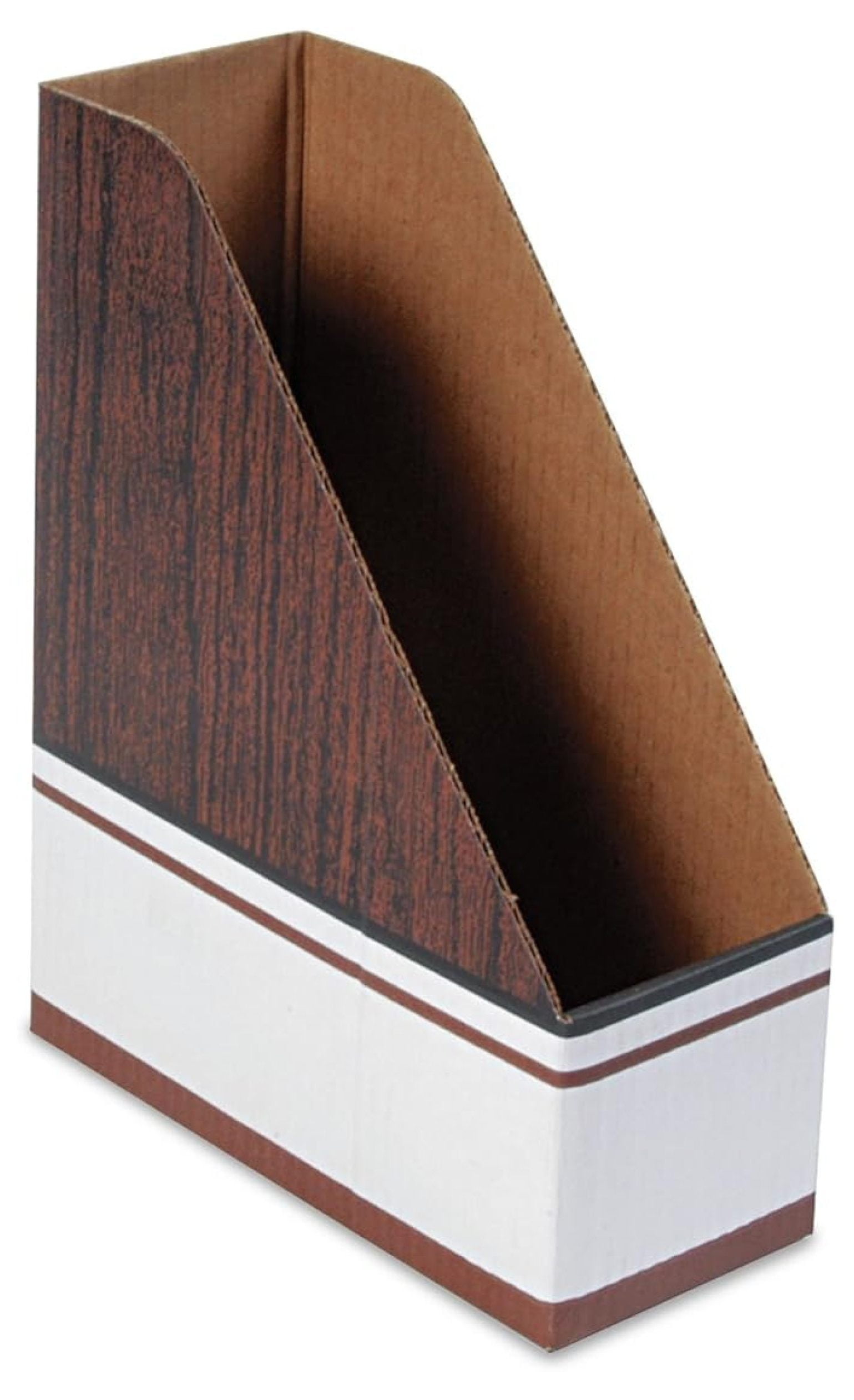 Corrugated Magazine File Organizer - Wood Grain File Holders - Letter ...