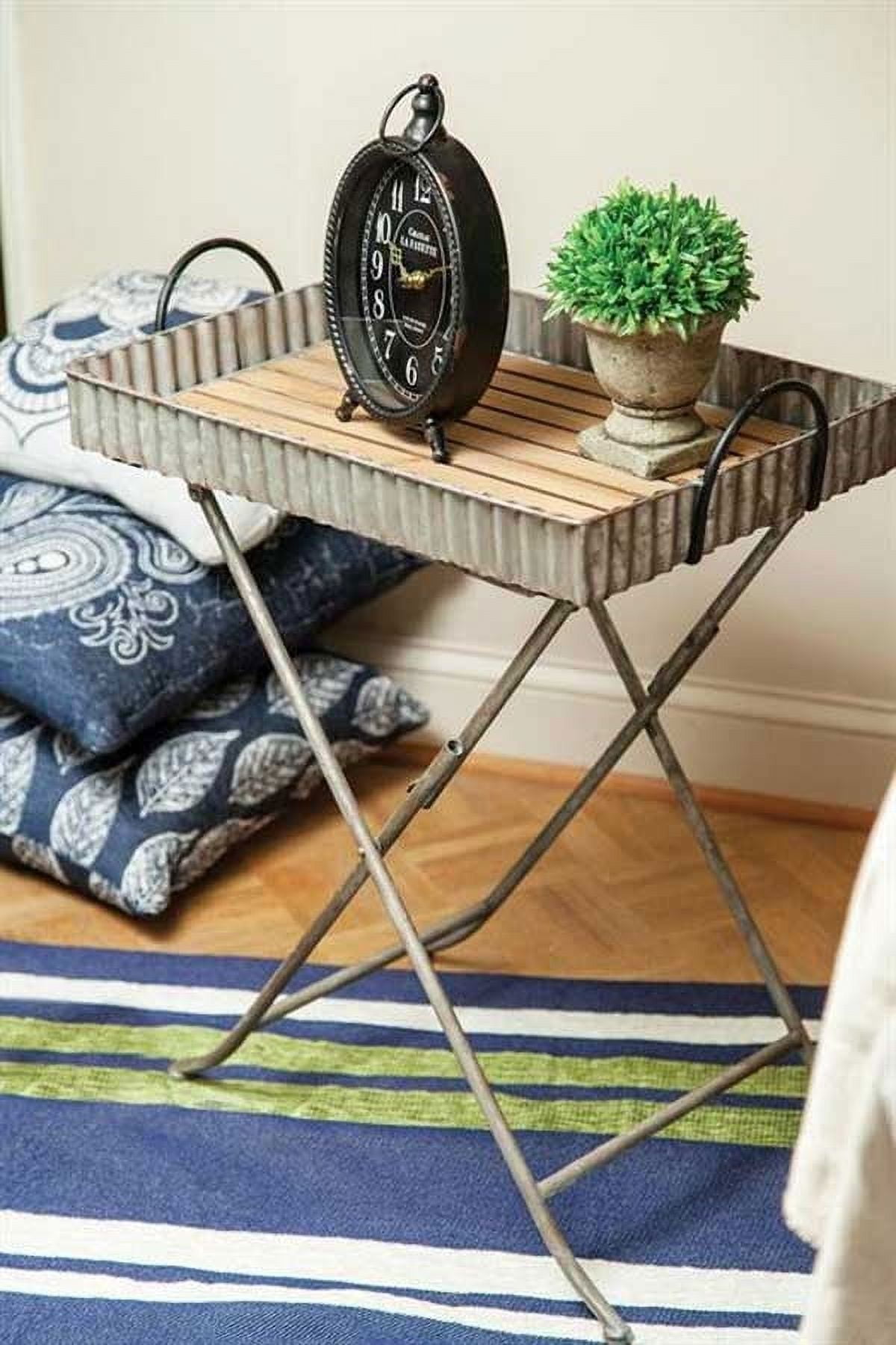 Corrugated Metal Folding Side Table - Walmart.com