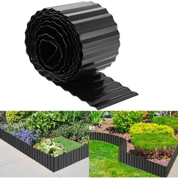 Corrugated Metal Garden Edging 6inch x 20ft, Landscape Edging Border ...