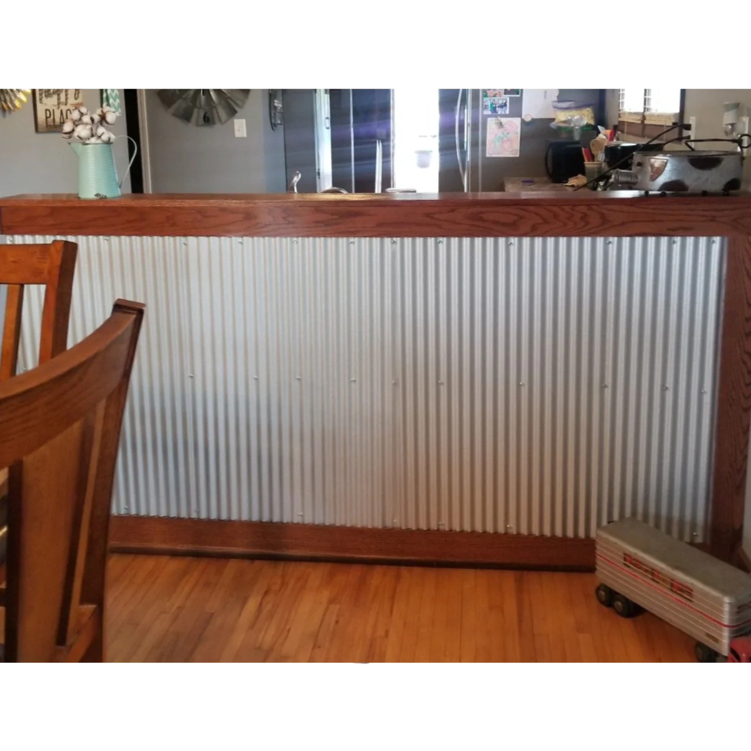 Rustic Corrugated Metal Wainscoting Wall Panel - Galvalume (Silver ...