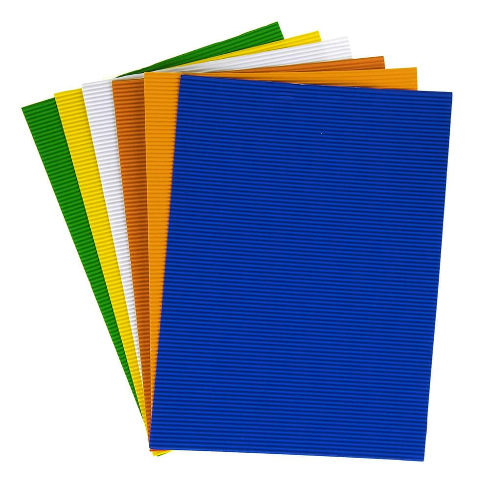 Firefly Imports Corrugated Card Stock, Assorted Colors, 8.5in x 11in, 6 ...