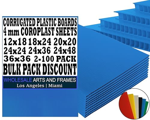 Corrugated Plastic Board 24x24 50 Pack Blue Coroplast Sheets 24x24 ...