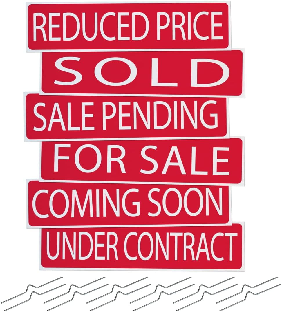 Corrugated Plastic Real Estate Sign Riders, Waterproof 6" x 24" Outdoor ...